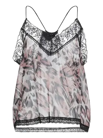 NGHTBRD Lace-trimmed Chiffon Top - Pink