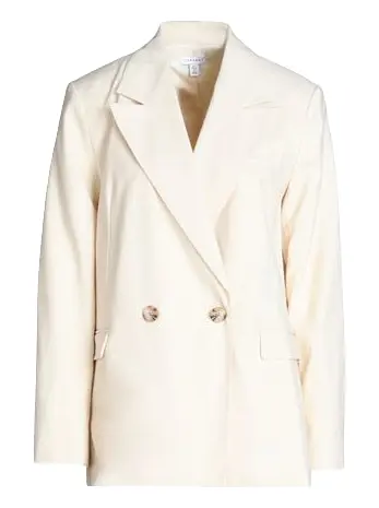 Topshop Double-breasted Blazer - White