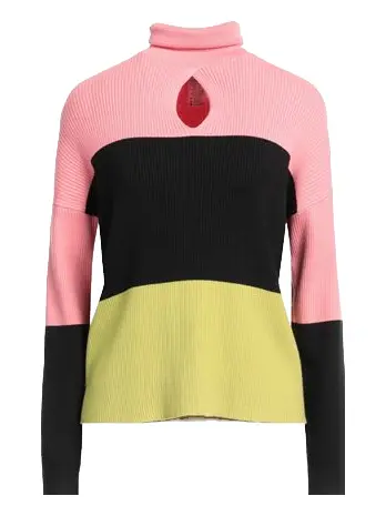 KAOS Striped Turtleneck Top - Salmon Pink