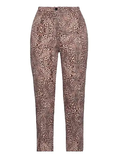 VICOLO Leopard Print Tapered Trousers - Beige