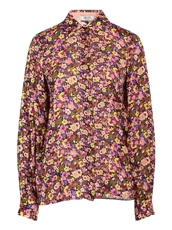 LIU •JO Floral Print Crepe Shirt - Pink