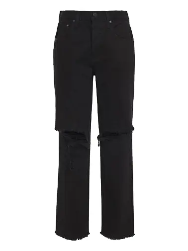 Alice + Olivia Gabardine Straight Leg Pants - Black