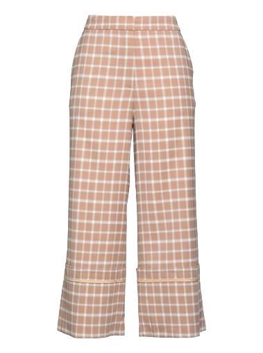 Liviana Conti Plaid High Waisted Straight Leg Pants - Camel