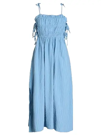 Topshop Flared Midi Dress - Blue