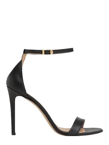 8 BY YOOX Leather Ankle Strap High Heel Sandals - Black