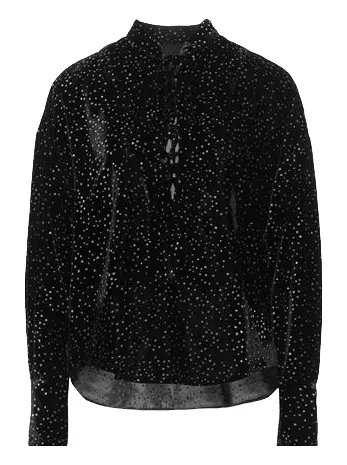 IRO PARIS Chenille Lamé Polka Dot Shirt - Black