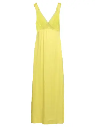 Topshop Viscose Maxi Slip Dress With Lace - Yellow