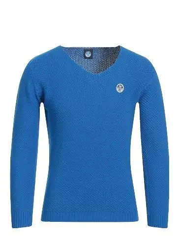 NORTH SAILS Cotton V-neck Sweater - Blue