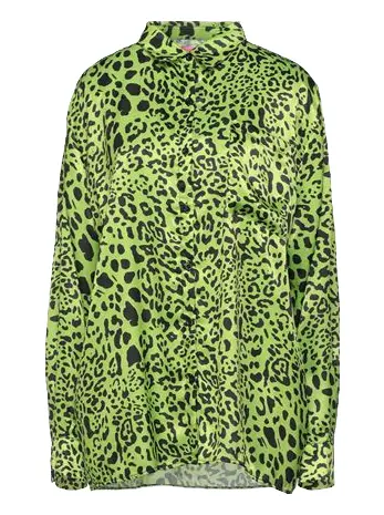NGHTBRD Leopard-print Satin Shirt - Green