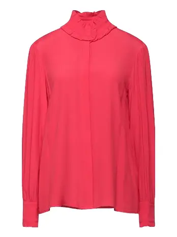 FRACOMINA Ruched Long Sleeve Blouse - Red