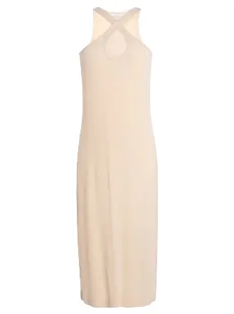 NINETY PERCENT Midi Bodycon Ribbed Dress - Beige