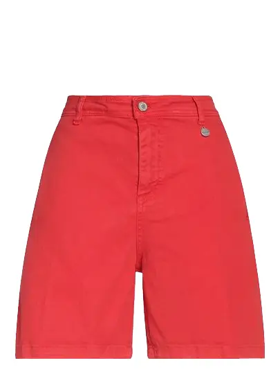 BERNA Denim High Waisted Shorts - Red