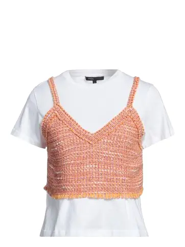 Maje Tweed Sleeveless T-shirt - Orange