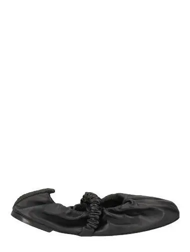 GANNI Leather Ballet Flats - Black