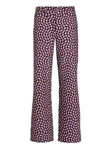 8 BY YOOX Printed Straight Leg Pants Pants Size Polyester, Elastane - Brown
