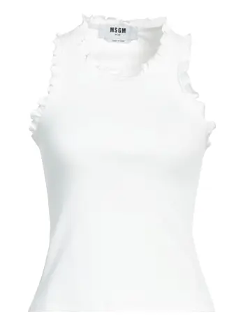 MSGM Ruched Top - White