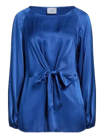 VICOLO Striped Bow-detailed Top - Blue