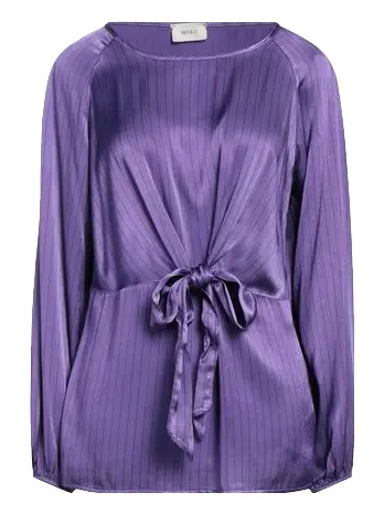 VICOLO Striped Bow-detailed Top - Purple