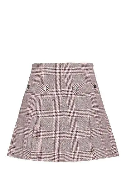 Maje Mini Flared Tweed Skirt - Red