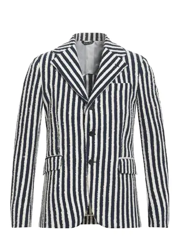 Brian Dales Striped Bouclé Blazer - Blue