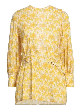 AGLINI Floral-print Crepe Top - Yellow