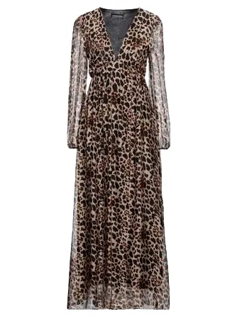 VANESSA SCOTT Leopard-print Midi Dress - Beige