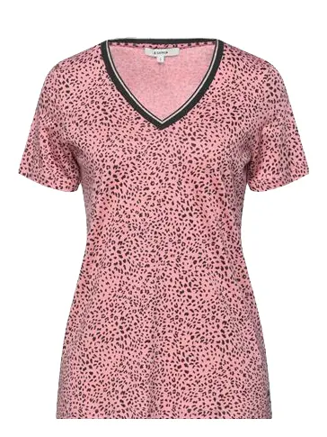 GARCIA Printed Cotton-modal T-shirt - Pink