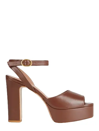 BIANCA DI Leather Sandals - Brown