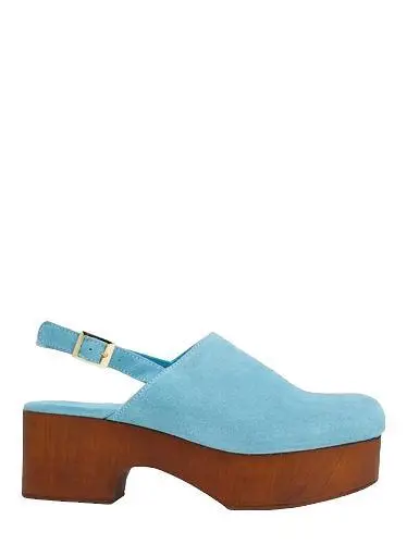 8 BY YOOX Leather Open-toe Platform Mules - Blue