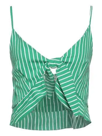 PEPEROSA Woven Striped Sleeveless Top - Green