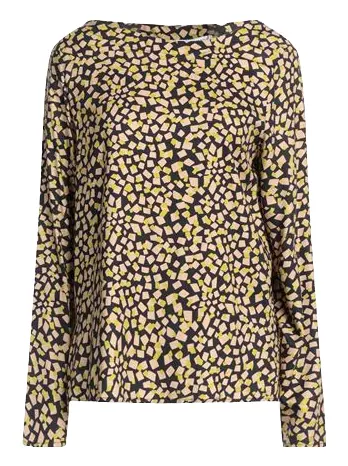 CARACTÈRE Geometric-print Twill Top - Yellow