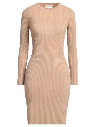 VICOLO Knitted Bodycon Mini Dress - Beige
