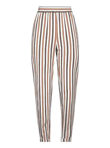 KAOS Striped Tapered Leg Pants - White