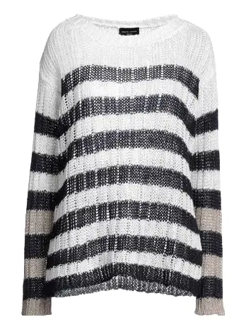 ROBERTO COLLINA Striped Lightweight Knit Sweater - White