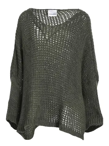 SPADALONGA Solid Round Neck Sweater - Green
