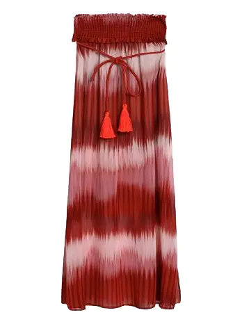 PEPITA Flared Maxi Skirt - Red