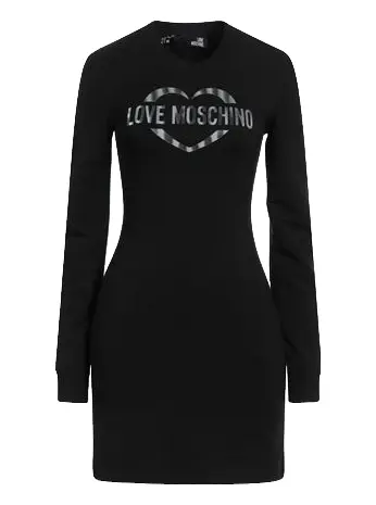 Moschino Mini Dress In Cotton, Modal And Elastane - Black