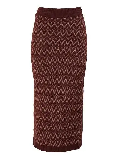 8 BY YOOX Knitted Midi Skirt - Red