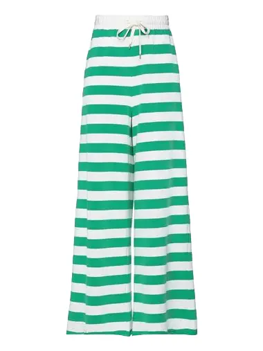 SOLOTRE Striped Wide-leg Trousers - Green