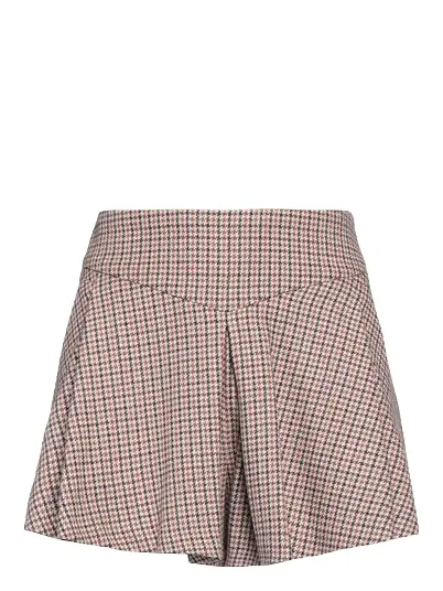 Maje Houndstooth Tweed Shorts - Beige