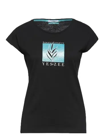 YES ZEE BY ESSENZA Printed Cotton Jersey T-shirt - Black