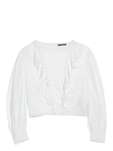 Guess Woven Crop Top - White