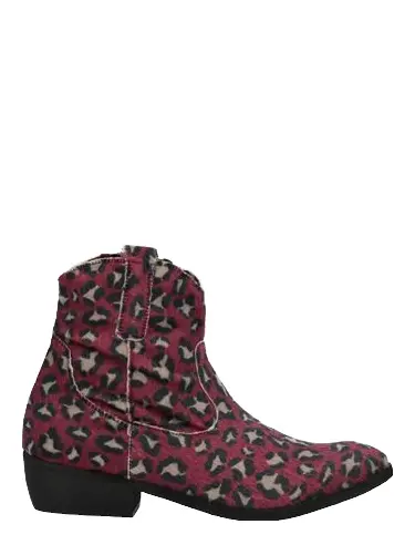 DIVINE FOLLIE Leather Ankle Boots - Red