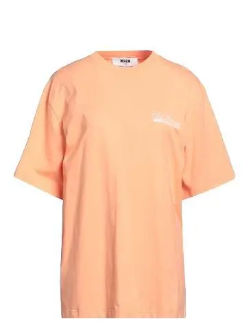 MSGM Cotton T-shirt With Print - Salmon Pink