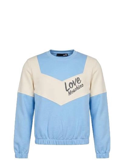 Moschino Two-tone Cotton Blend Sweatshirt - Blue