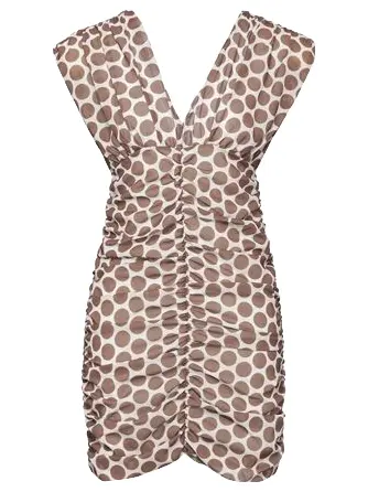 MOODY Polka Dot Mini Bodycon Dress - Beige