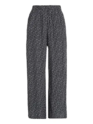 OTHER STORIES Floral Print Wide Leg Pants - Black