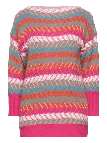 CROCHÈ Multicolor Patterned Sweater - White