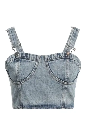 VANESSA SCOTT Denim Crop Top - Blue