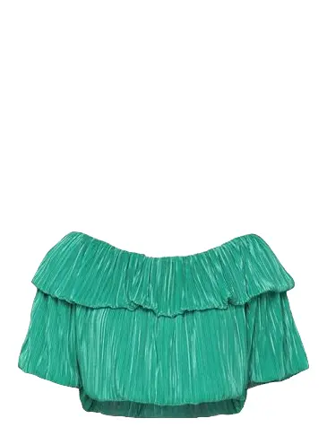 VANESSA SCOTT Ruched Woven Top - Green